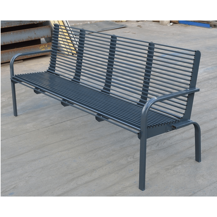 Metal bench with backrest - Smits.ae